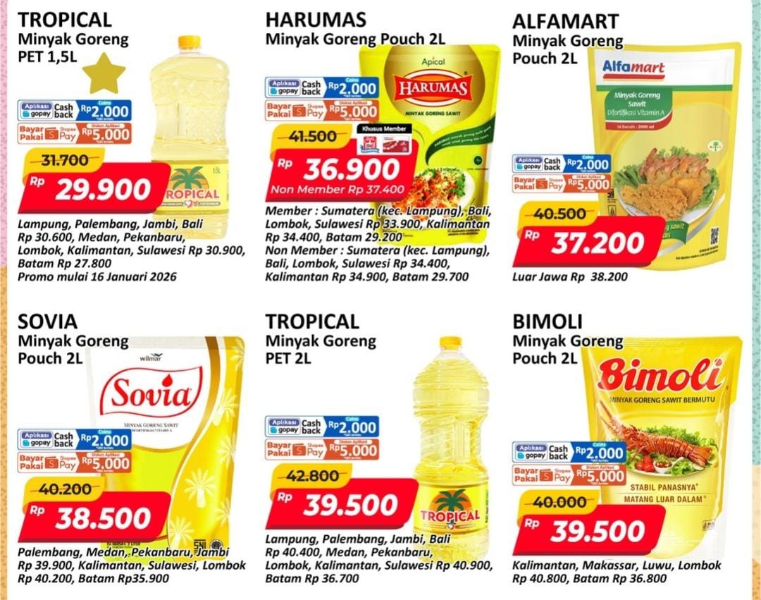 Hanya Empat Hari, Promo Alfamart 15-18 Januari 2026: Minyak Goreng, Mie ...